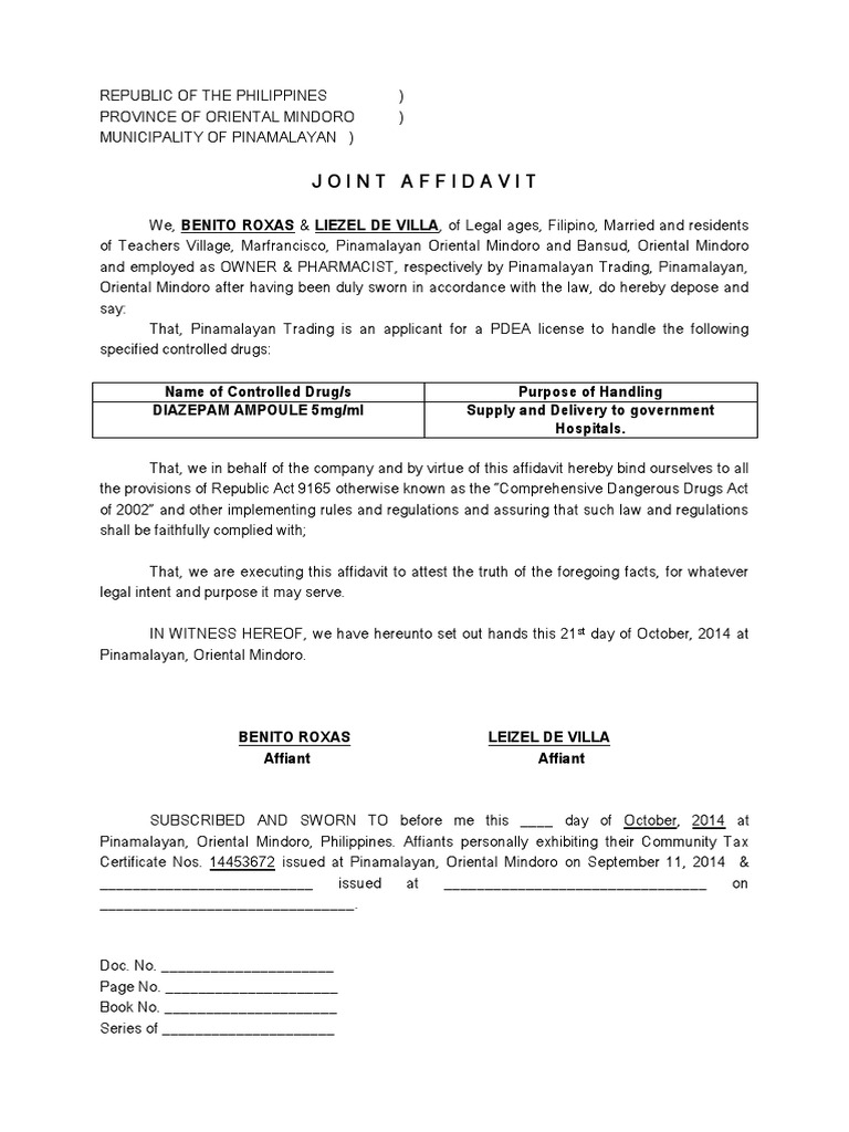 Joint | PDF | Affidavit | Public Law