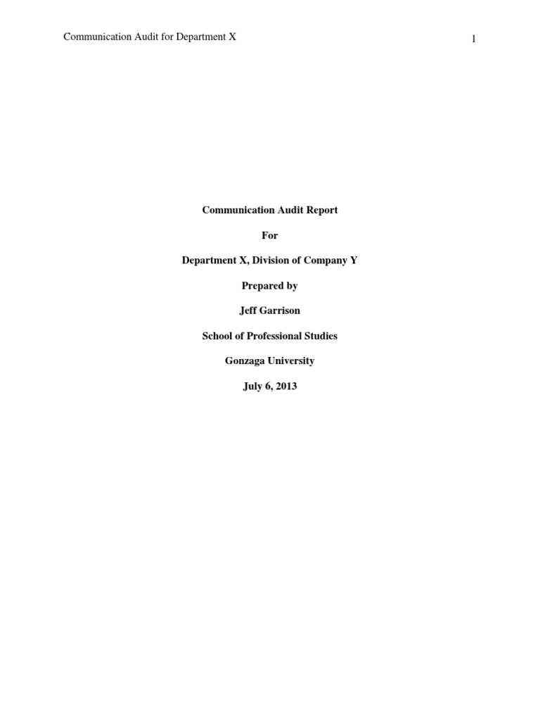 Communication Audit Report | PDF