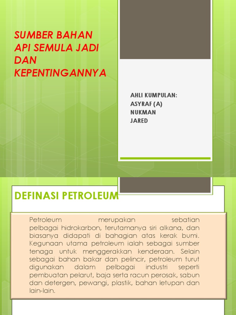 Sumber Bahan API Semula Jadi Dan Kepentingannya-Kump Asyraf | PDF