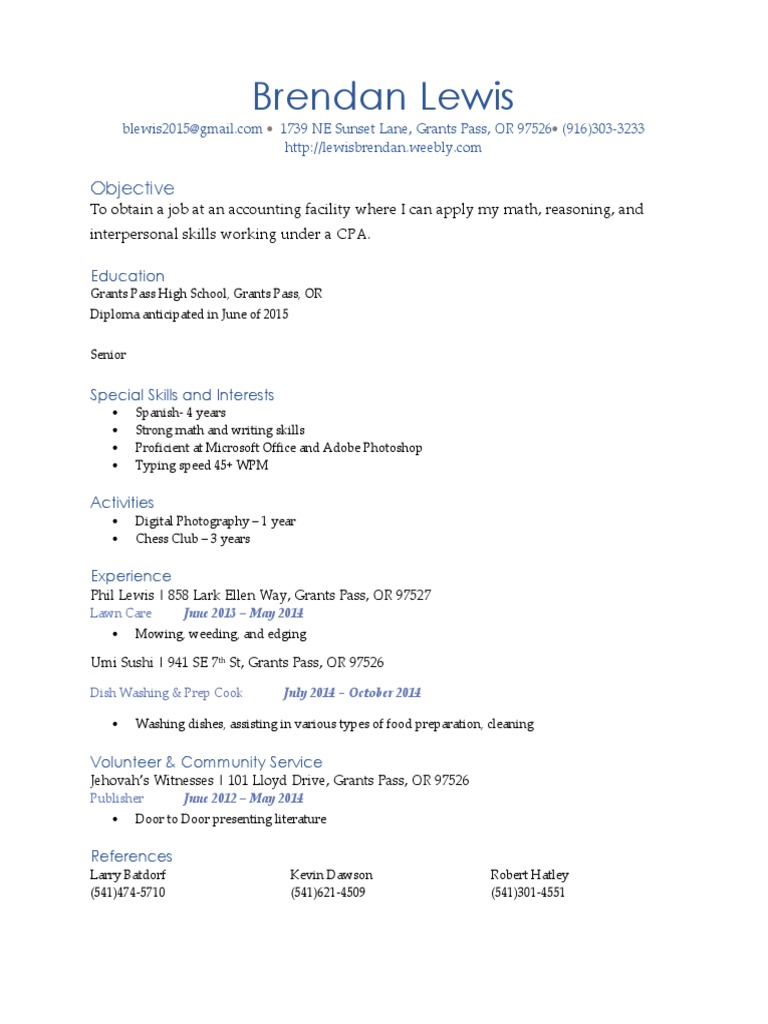 Brendan Lewis Resume | PDF | Career & Growth | Wellness