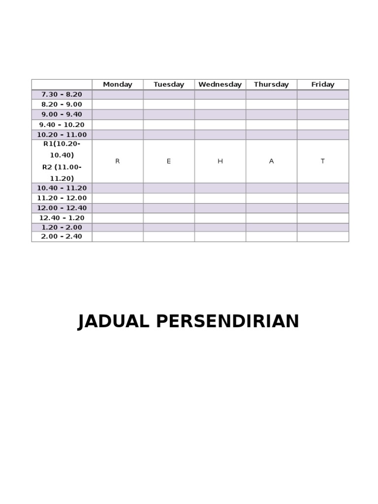 PERSONAL Timetable | PDF
