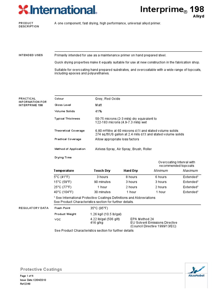 Interprime 198 PDF | PDF | Epoxy | Safety