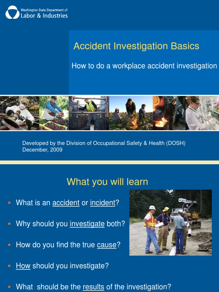 Workplace Accident Investigation Guide | PDF | Traffic Collision ...