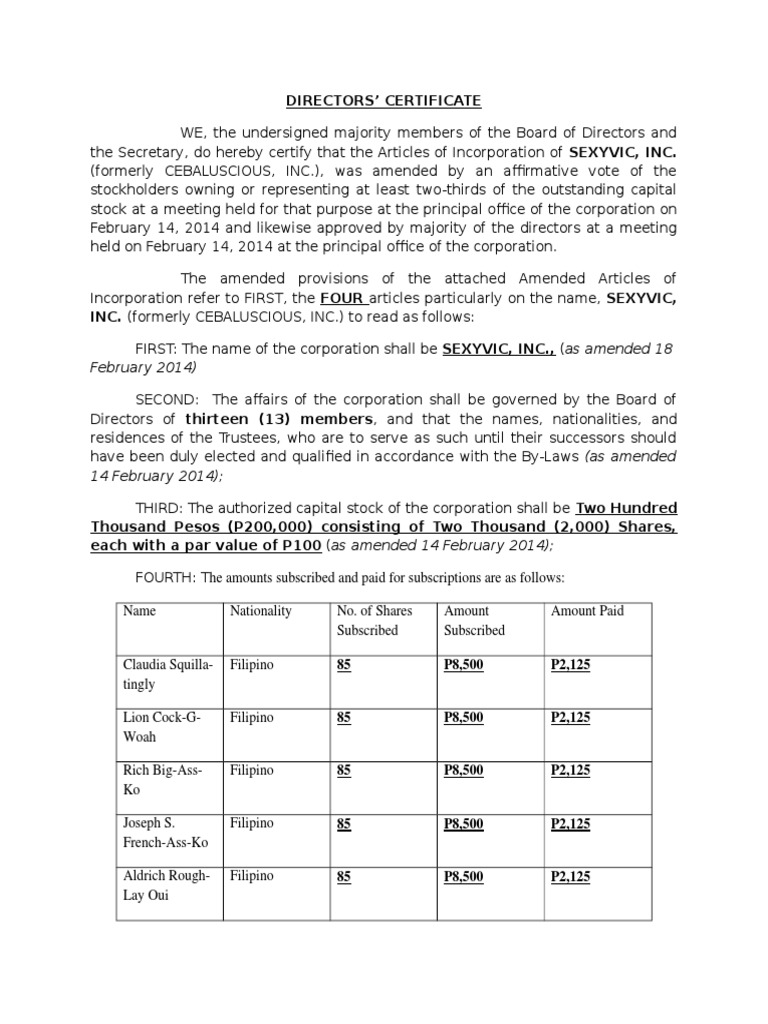Director - S Certificate | PDF | Corporate Law | Government