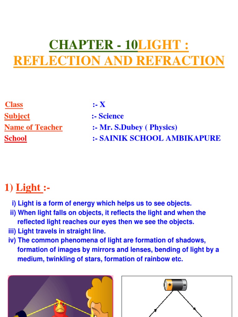 Light-Reflection and Refraction | PDF | Lens (Optics) | Refraction