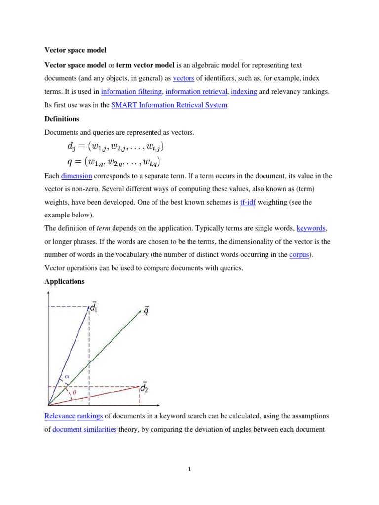 Vector Space Model Information Retrieval Information Science