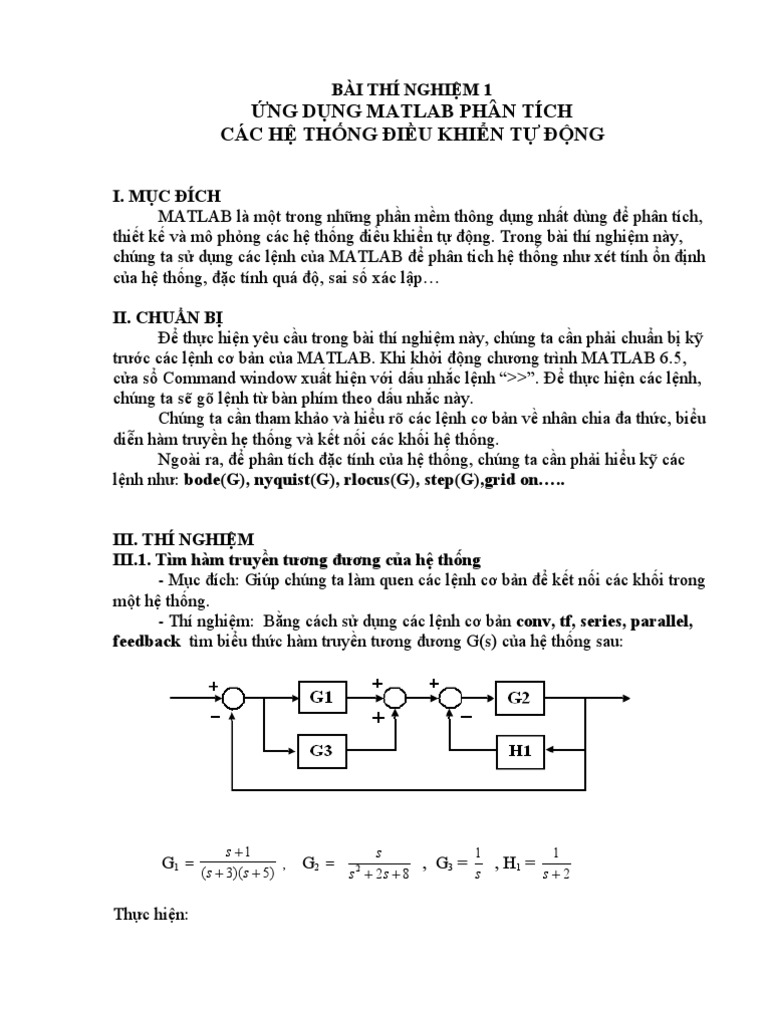 Bao Cao Ket Qua Thi Nghiem Ly Thuyet Dieu Khien Tu Dong
