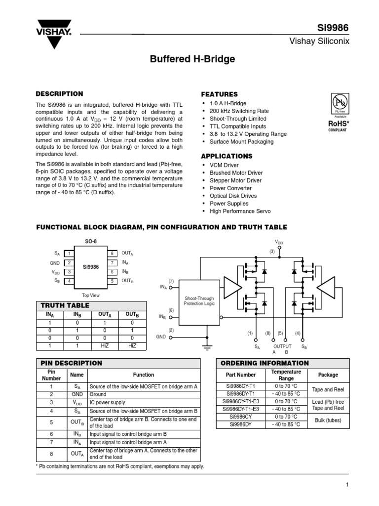 Vishay Siliconix: Features Description | PDF | Electrical Engineering ...