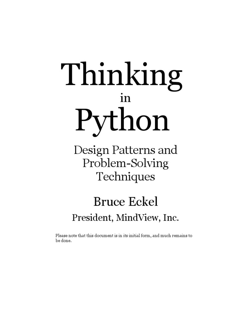 thinking-in-python-design-patterns-and-problem-solving-techniques