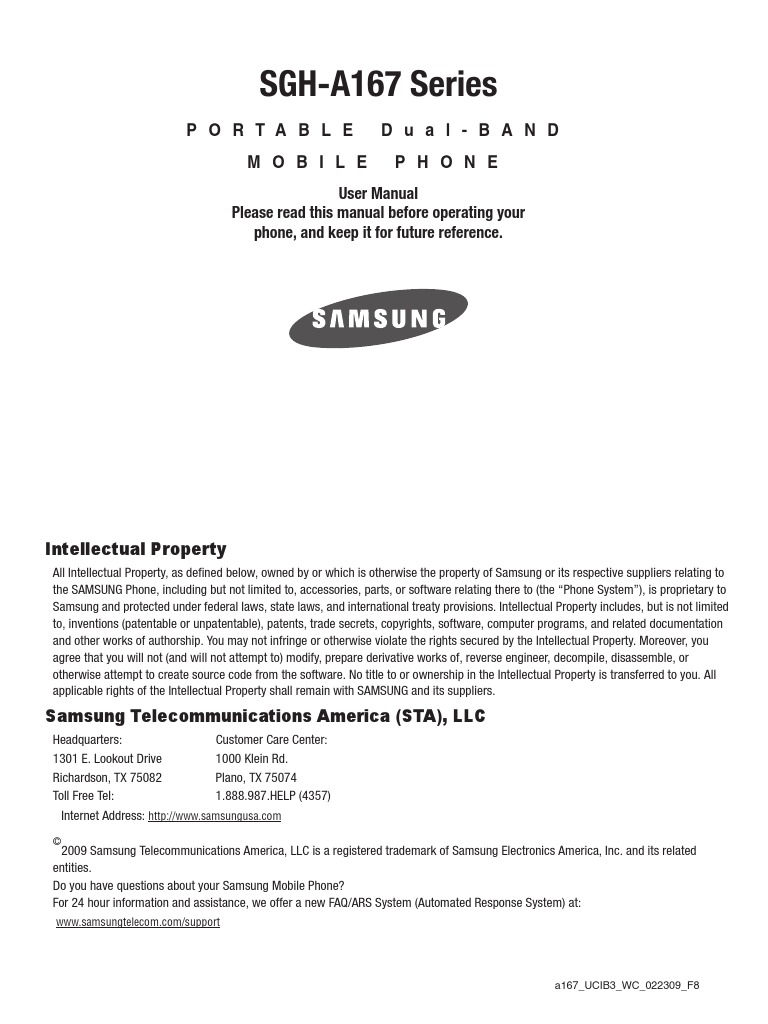 Samsung A167 For AT&T | PDF