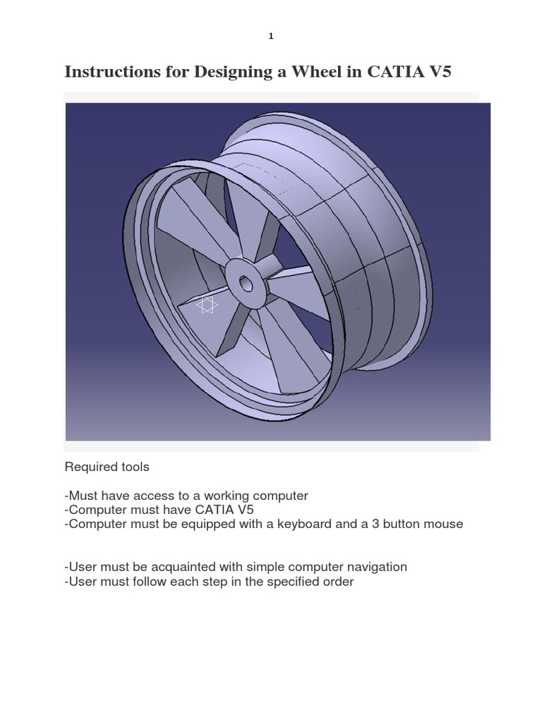 Designing A Wheel in CATIA V5 PDF | PDF | Icon (Computing) | Button ...