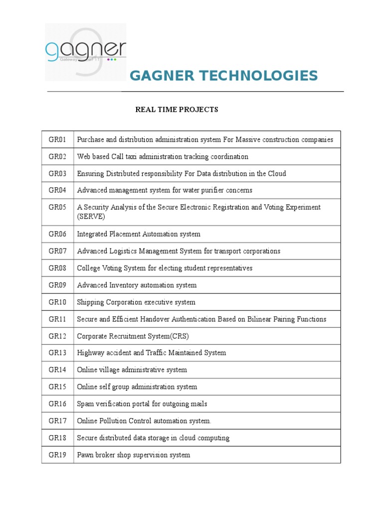 Mini Projects For CSE | PDF