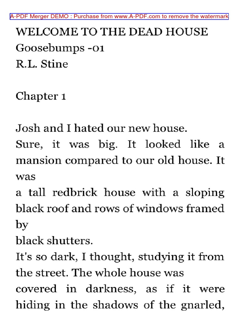 Goosebumps - Welcome To The Dead House | PDF | Fiction Books | Series ...