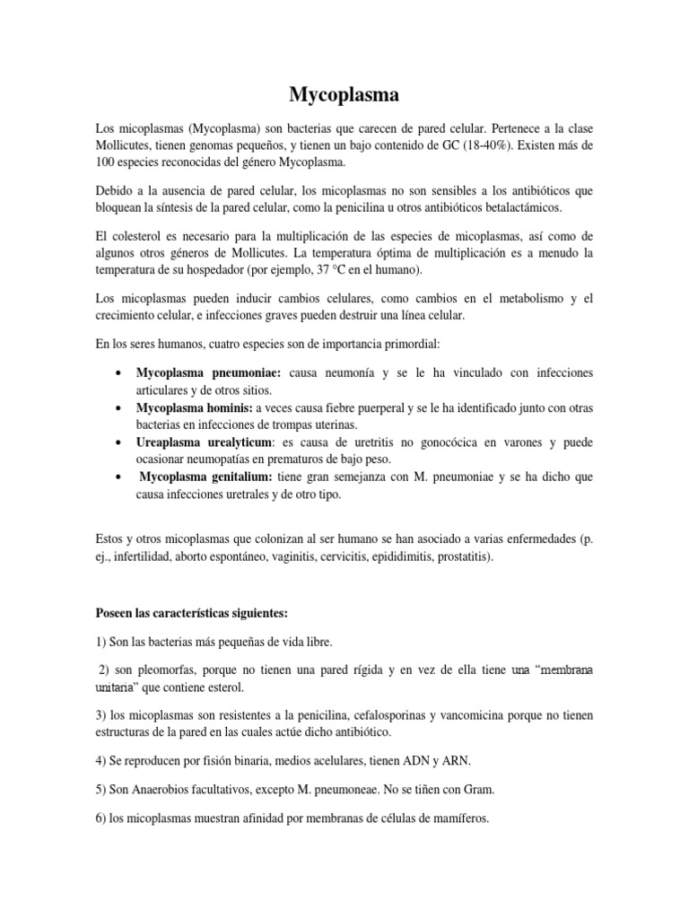 Mycoplasma | PDF | Micoplasma | Patologia clinica