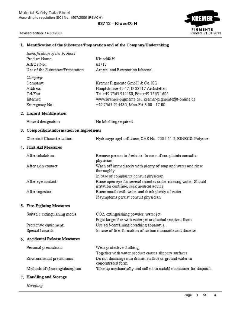 Klucel - Varnostni List PDF | PDF | Chemistry | Materials