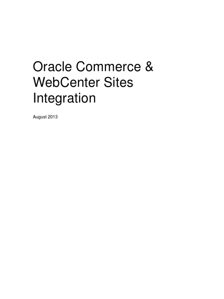Oracle Commerce and WebCenter Sites Integration Guidelines | PDF ...