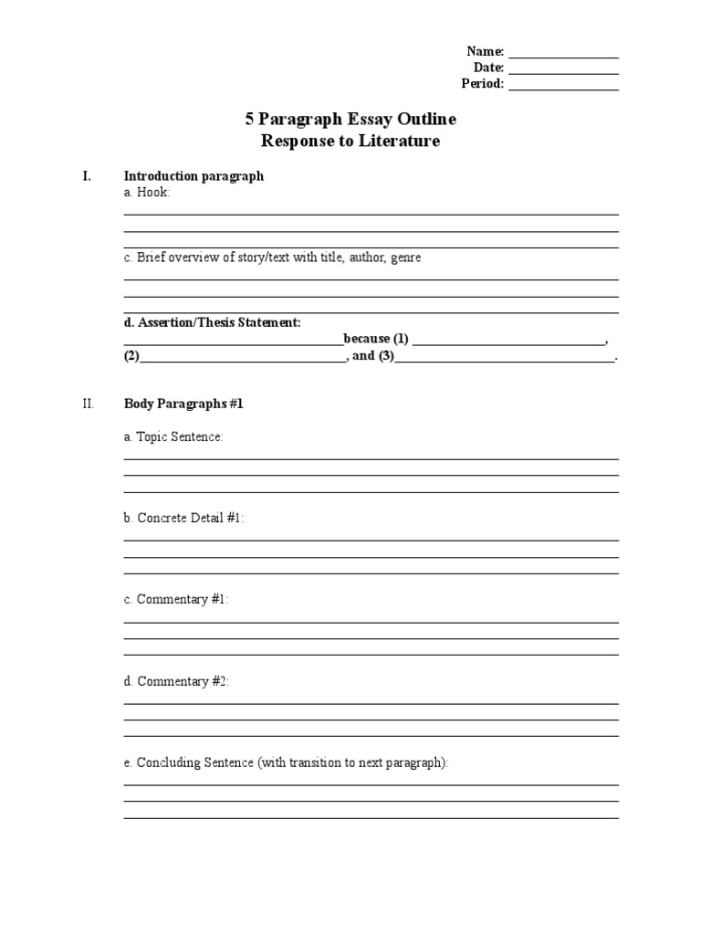 5-Paragraph Response Essay Outline | PDF | Foreign Language Studies