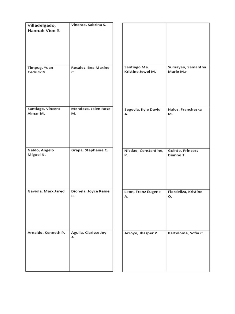 Student Names and Group List | PDF