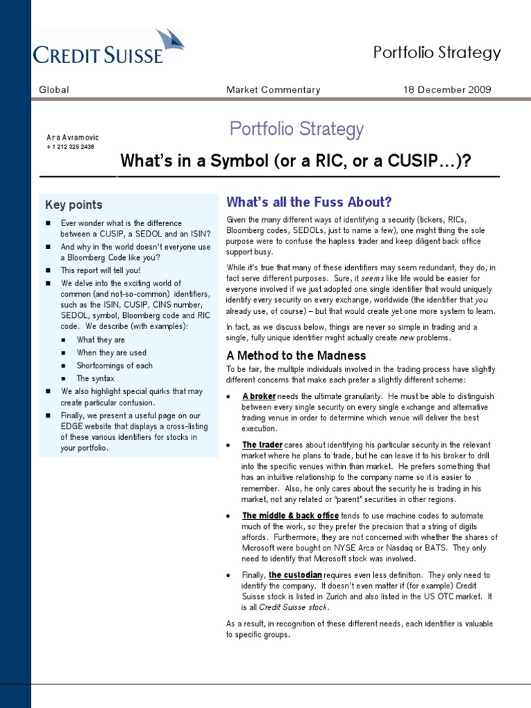 Everything You Need to Know About Security Identifiers | PDF | Cusip ...