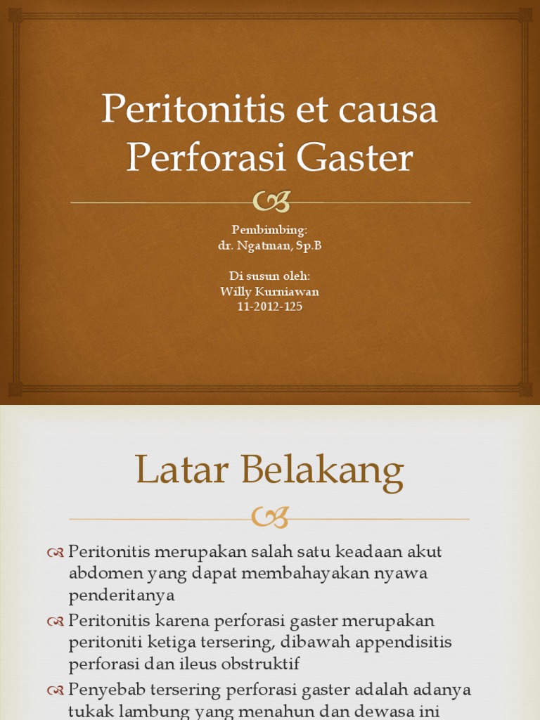 Peritonitis Et Causa Perforasi Gaster | PDF