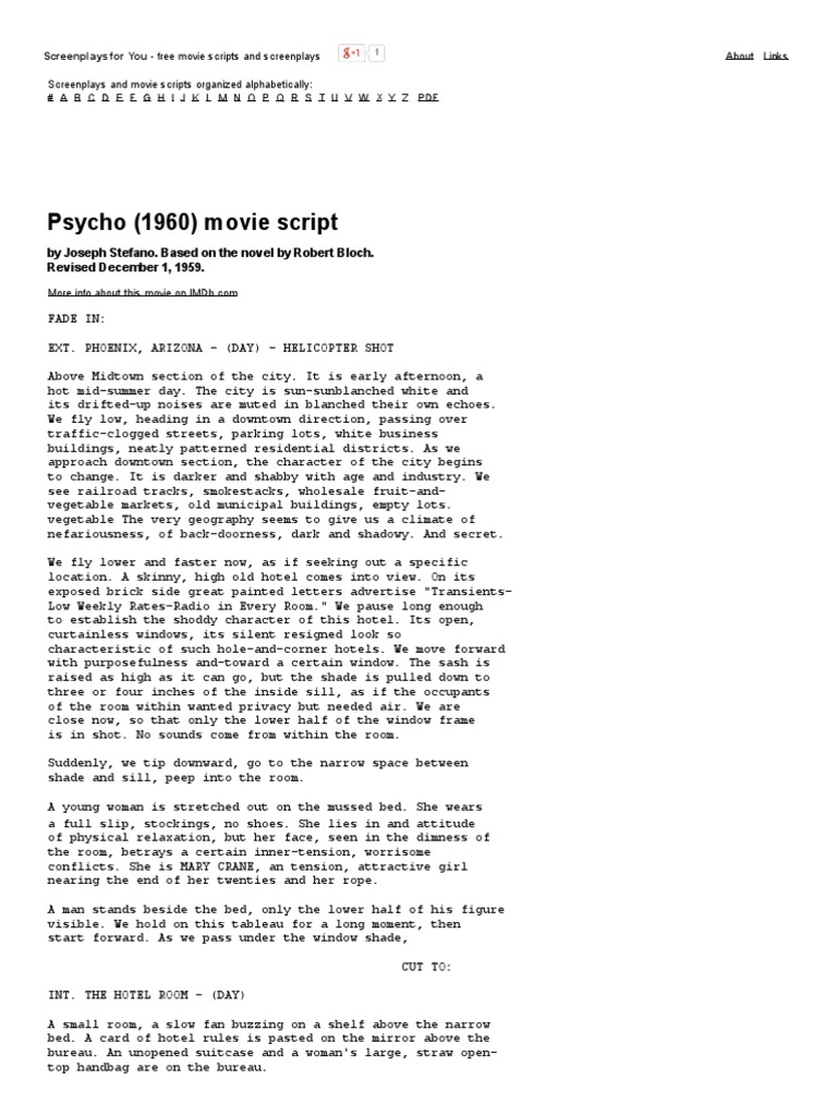 Free movie scripts and screenplays online | PDF | Screenplay | Transport