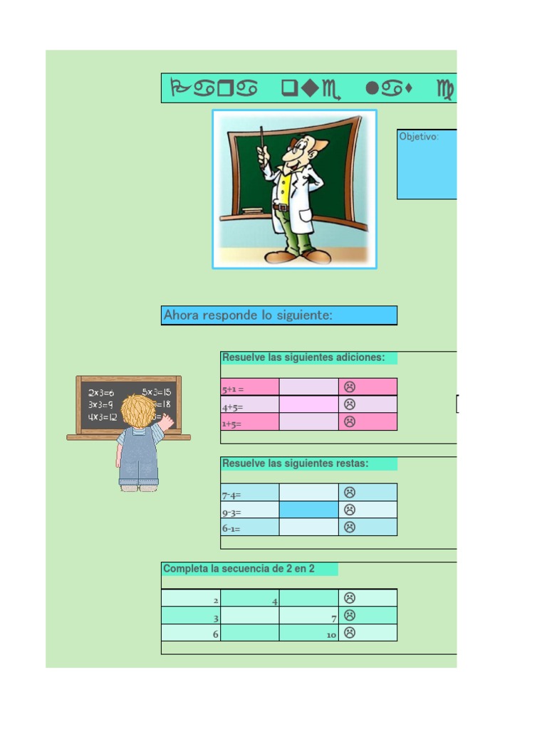 Excel Informatica (Matematica, Primero Basico) | PDF | Artes del ...