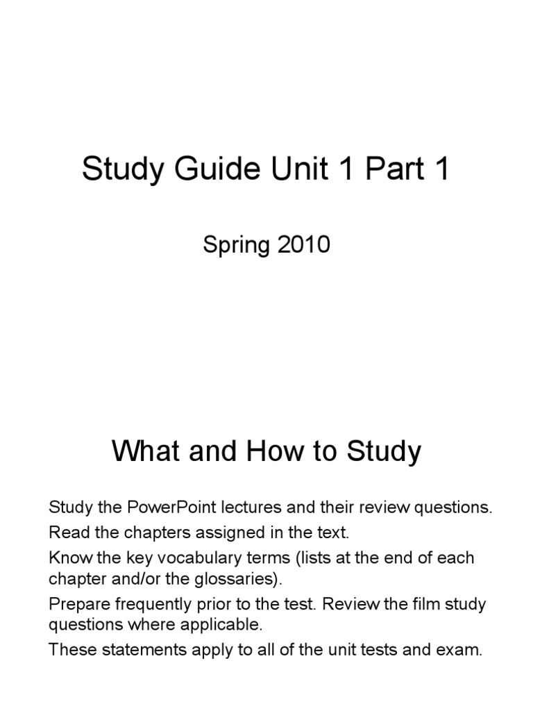 Unit 1 Study Guide Part I Spring 2010 | PDF | Ozone | Nitric Acid
