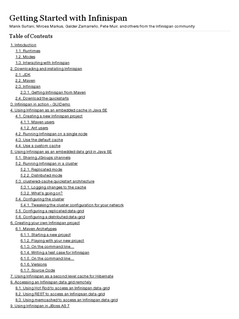 Getting Started With Infinispan PDF | PDF | Java (Programming Language) | Data