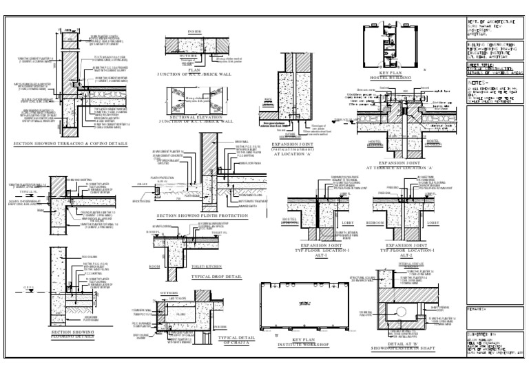 Section and Detail Drawings for Plastering, Flooring, Terracing and ...
