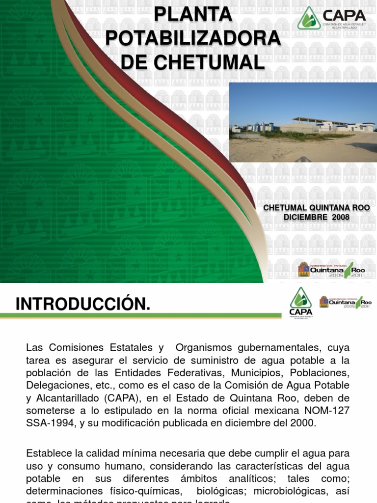 Pres Potab Chetumal | PDF | Intercambio iónico | Agua potable