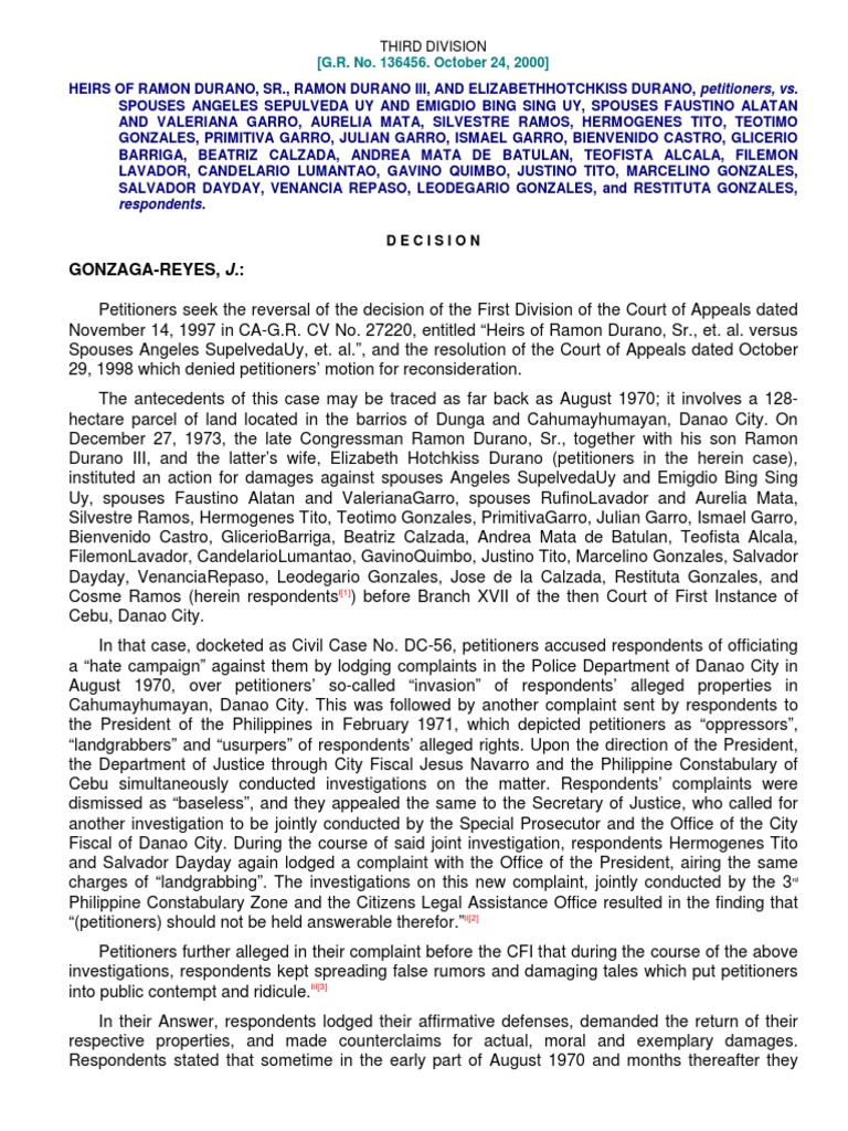 17 Heirs of Ramon Durano SR Vs Uy | PDF | Appeal | Lawsuit