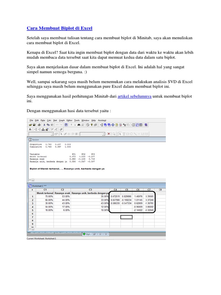 Cara Membuat Biplot Di Excel | PDF
