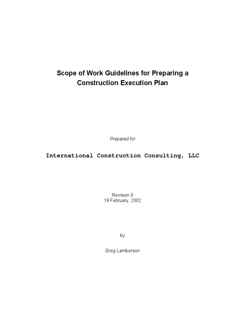 Construction Execution Plan1 | PDF | Labour Economics | Telescopic Sight