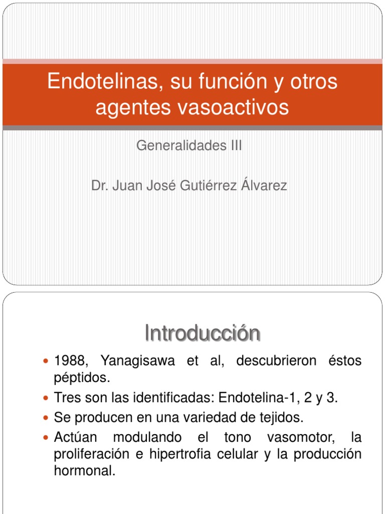 Endotelinas y Otros Vasoactivos | PDF | Sistema endocrino | Anatomía humana