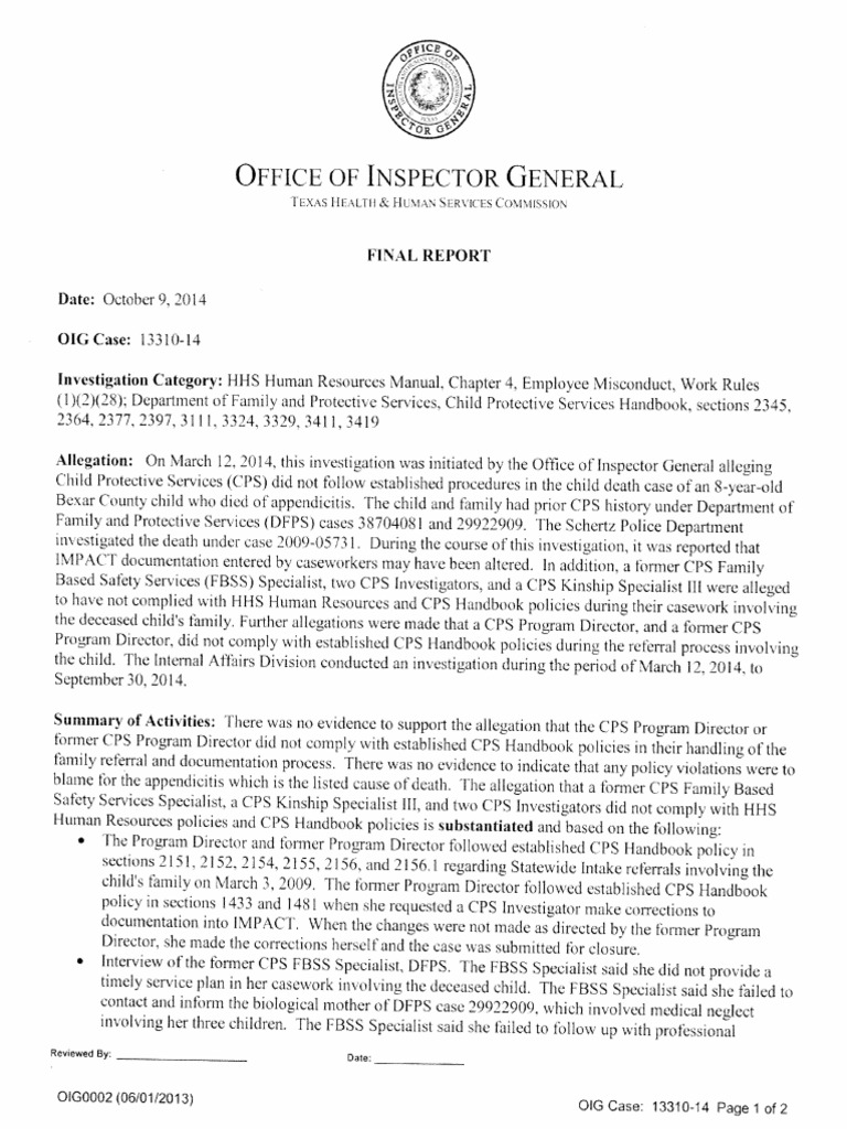 OIG Report: Sarah Brasse | PDF | Justice | Crime & Violence