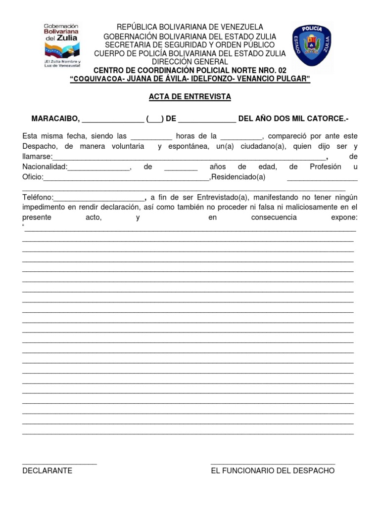 Formato de Acta de Entrevista