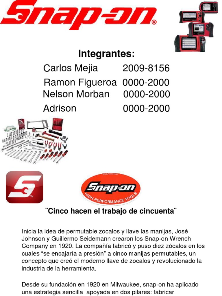 Historia y Estrategia de Snap-on | PDF | Distribución (comercial ...