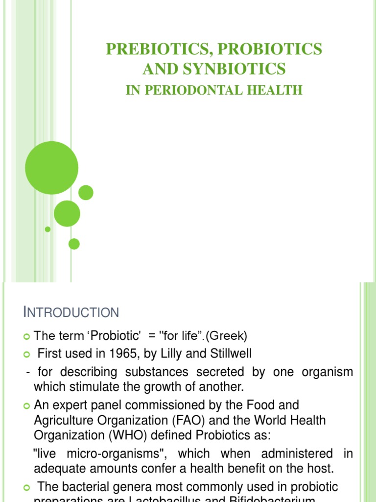 Probiotics for Periodontal Health Benefits | PDF | Probiotic ...