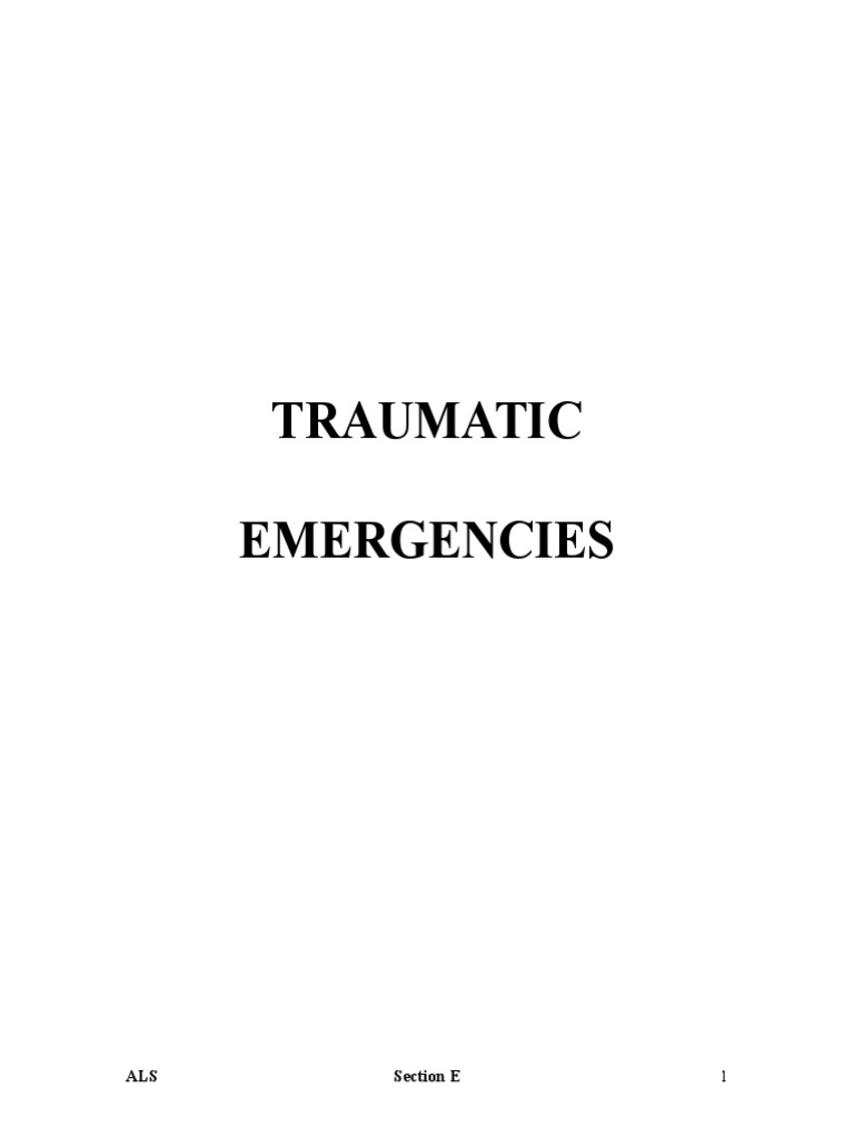 05 Traumatic Emergencies | PDF | Major Trauma | Symptoms And Signs