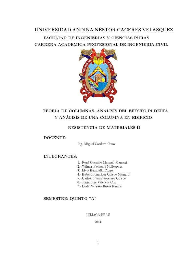 Efecto P-Delta Estructuras PDF | PDF | Pandeo | Rigidez