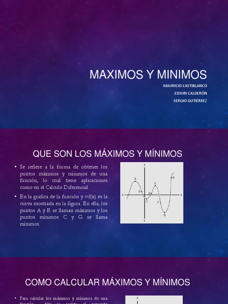 MAXIMOS Y MINIMOS.ppt | Derivado | Análisis