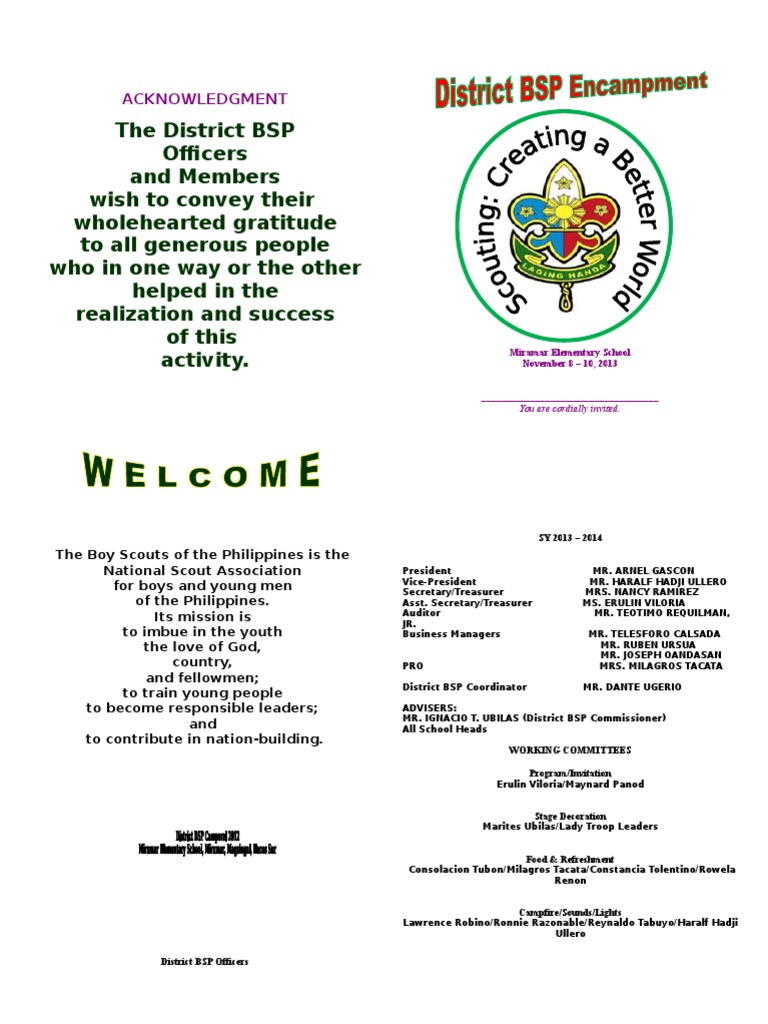 District Camporal Program Overview | PDF | Cultural Conventions ...