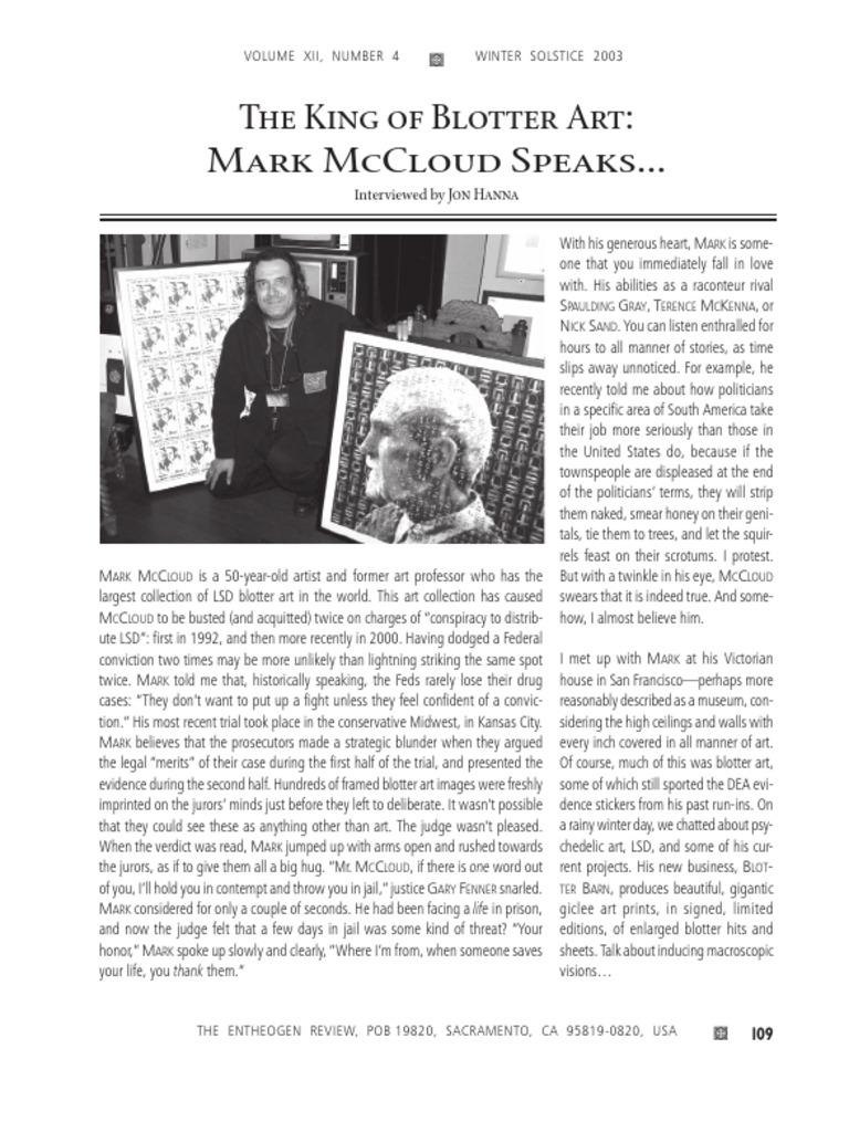 The King of Blotter Art: Mark McCloud Speaks... | PDF | Lysergic Acid ...