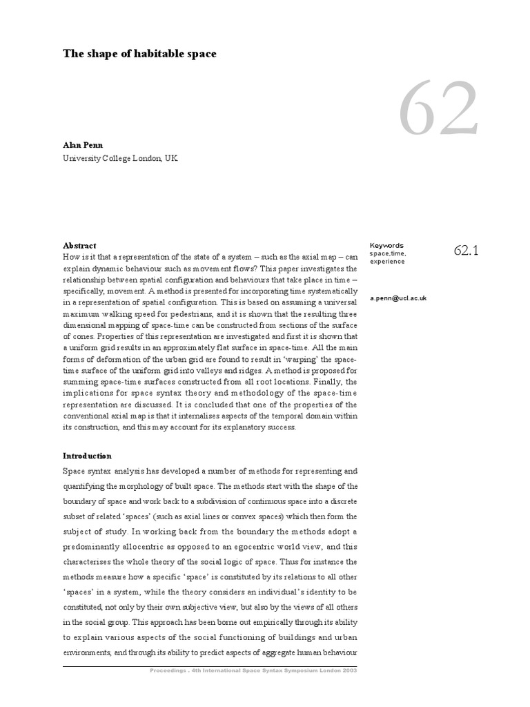 Space-Time Representation in Urban Design | PDF | Spacetime | Space
