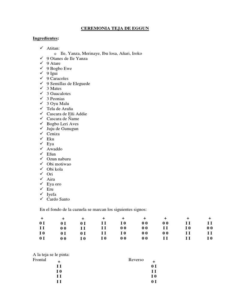 Ceremonia Teja de Eggun | PDF