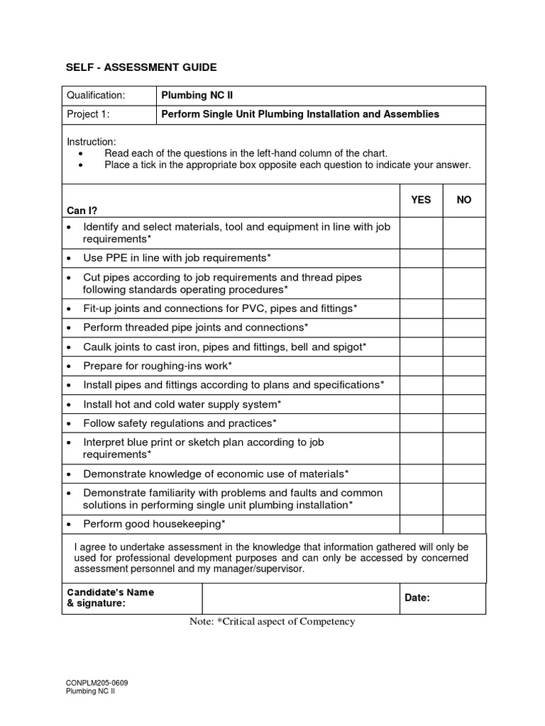 Sag Plumbing NC II TESDA | PDF | Plumbing | Pipe (Fluid Conveyance)