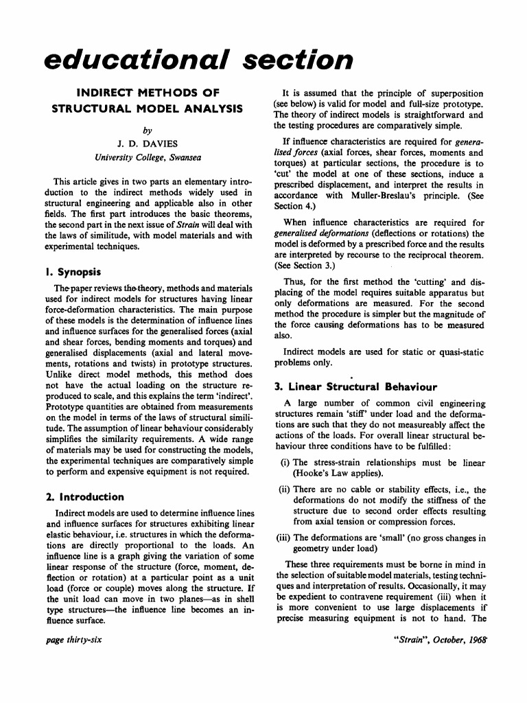 Indirect Model Study | PDF | Bending | Rotation Around A Fixed Axis