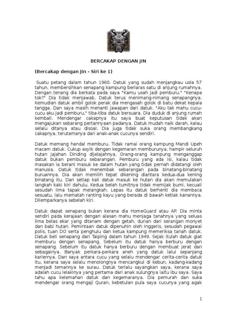 Bercakap Dengan Jin Bercakap Dengan Jin | PDF