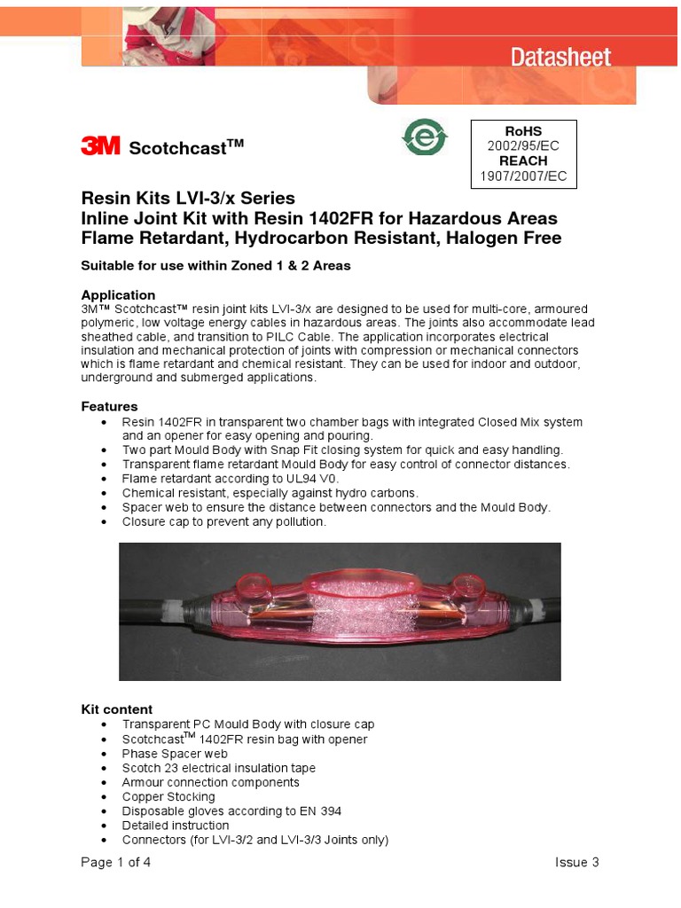3M - Scotchcast - LV Hazard Area-Armoured Technical Data Sheet | PDF ...