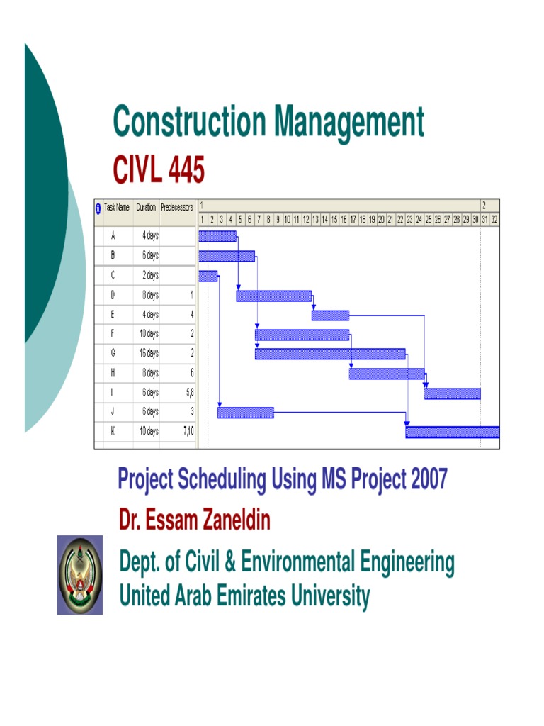 Project Scheduling Using MS Project 2007 | PDF | Product Development ...